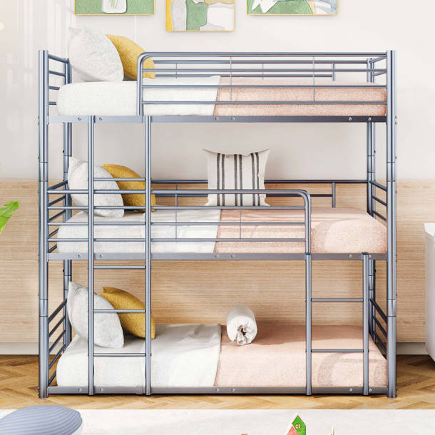 Isabelle & Max™ Twin XL Over Full XL Over Queen Metal Triple Bunk Bed & Reviews | Wayfair